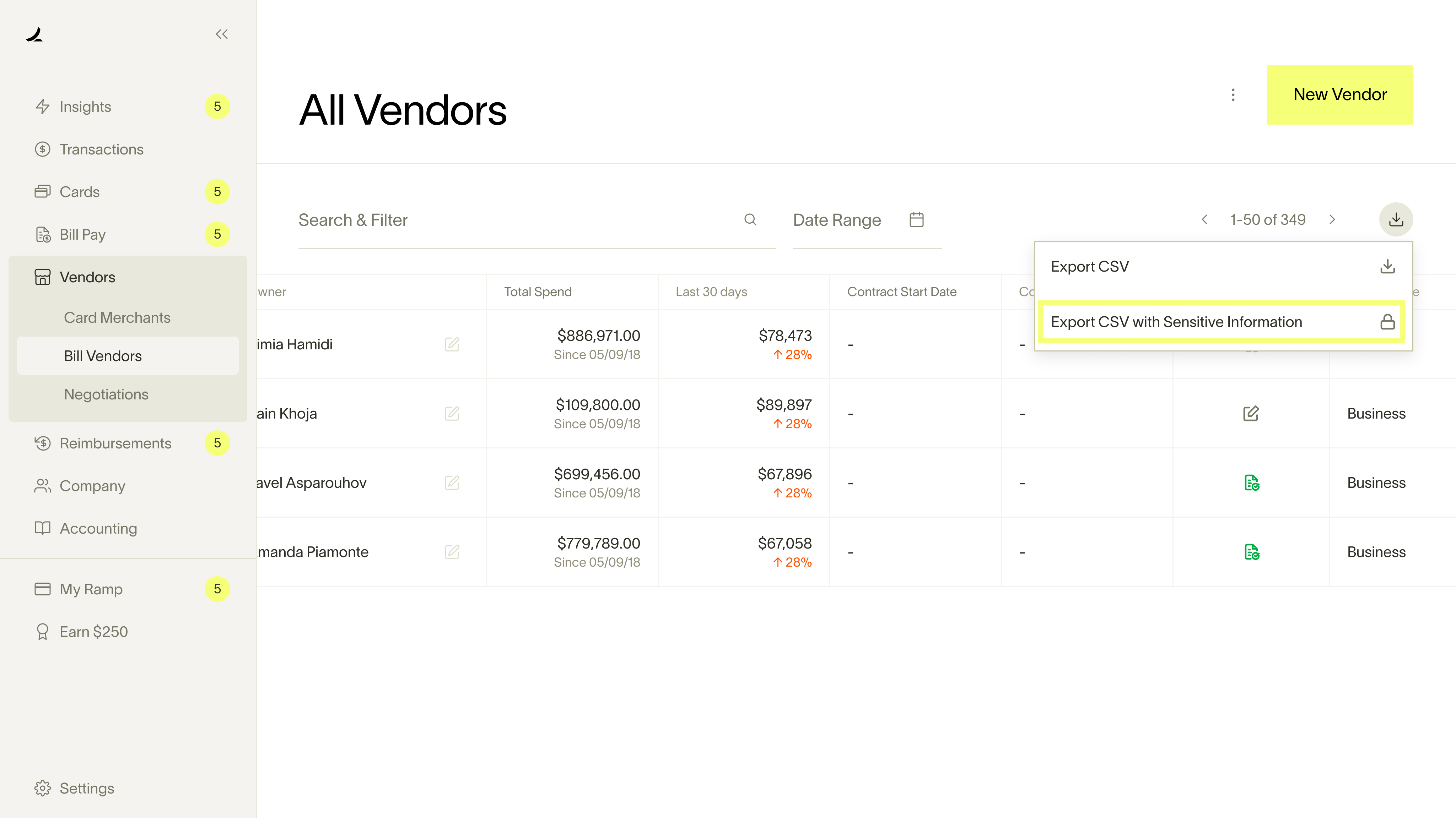 Bill Pay Tax Support – Ramp