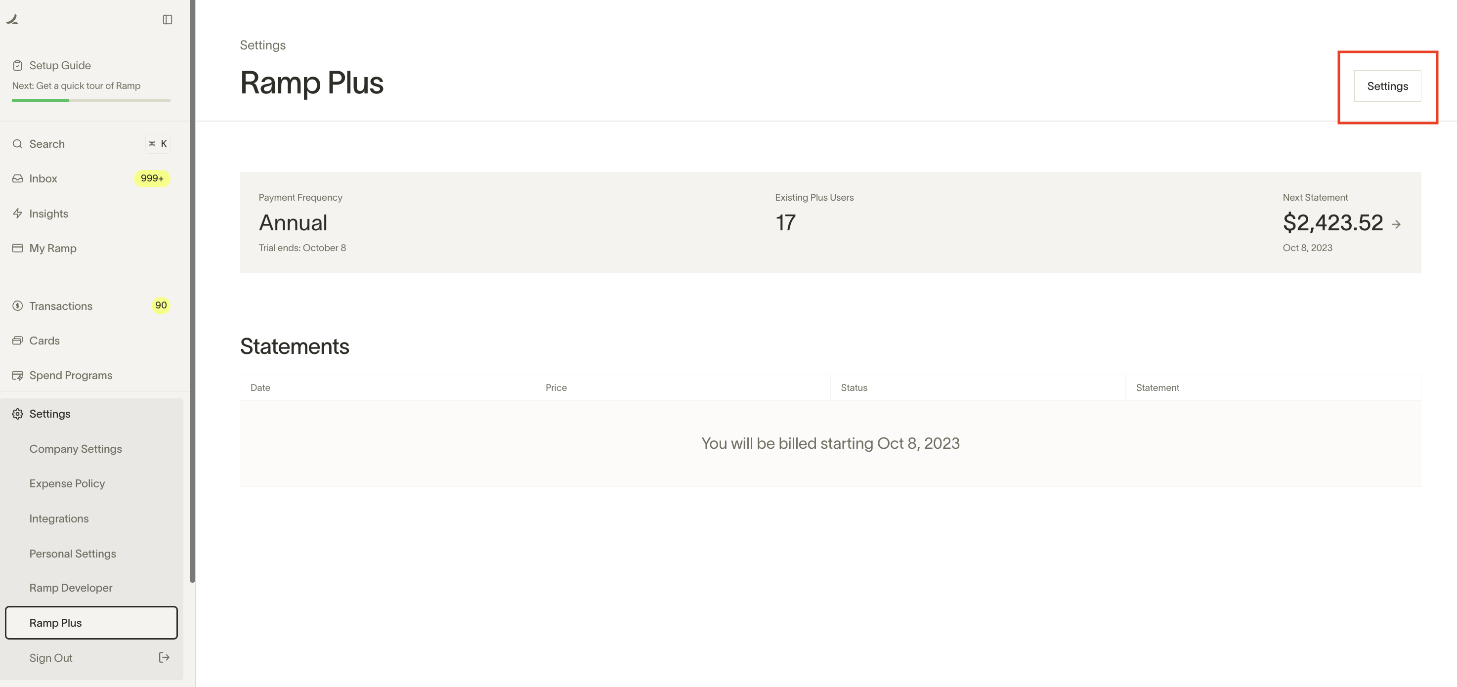 Managing Ramp Plus – Ramp