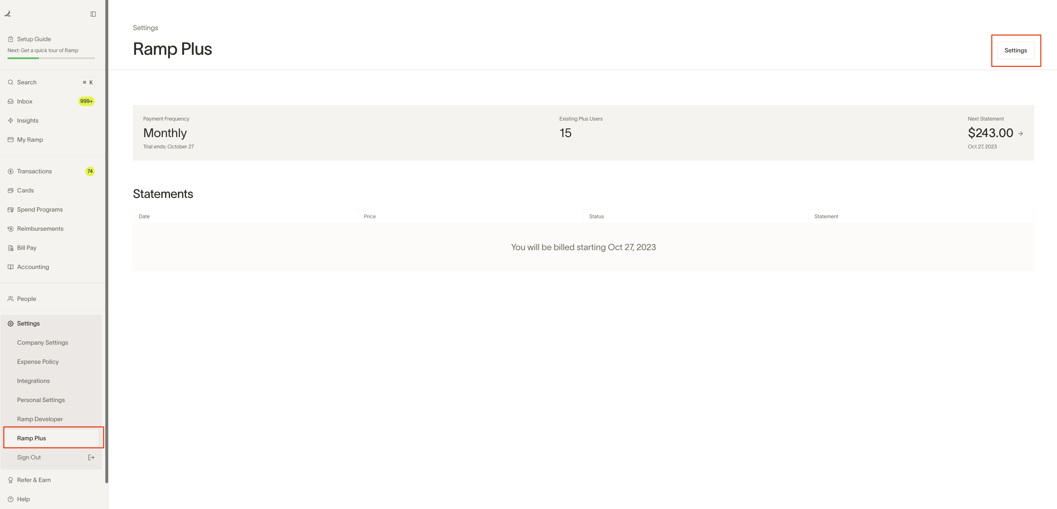 Managing Ramp Plus – Ramp