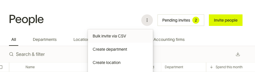 Inviting users to Ramp – Ramp