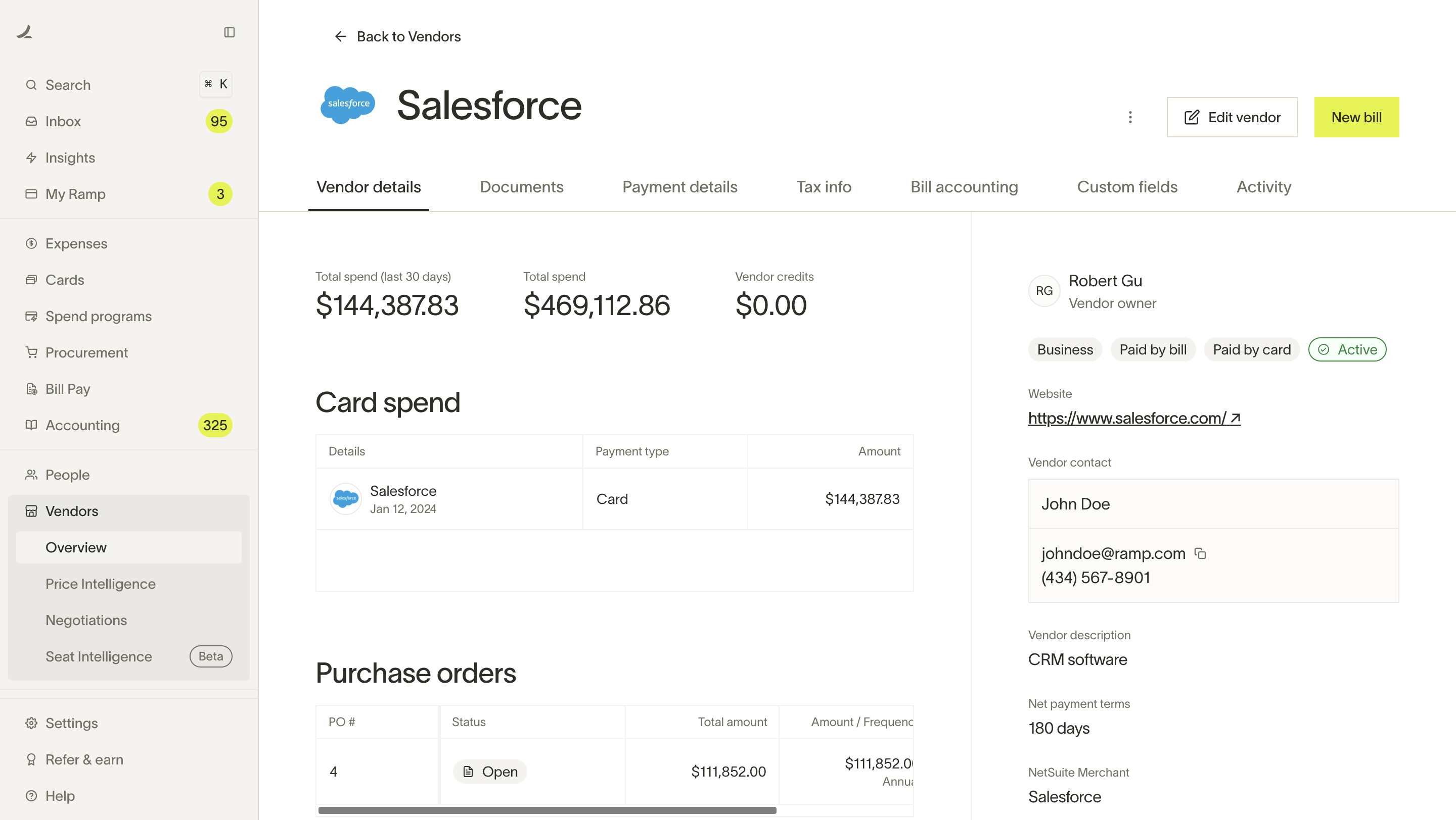 Vendor management on Ramp – Ramp