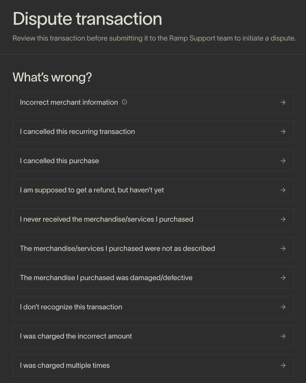 Disputes at Ramp – Ramp