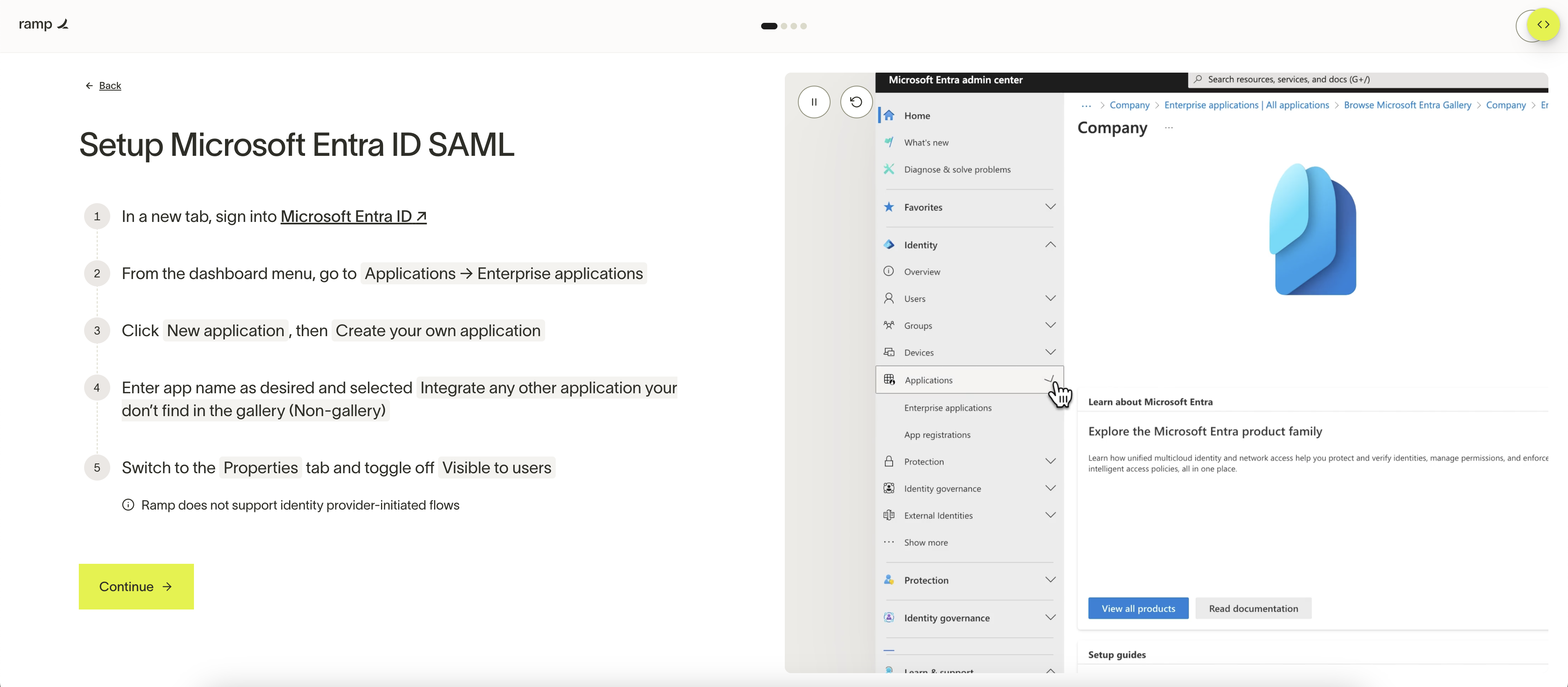 Set up Ramp's SAML SSO integration with Microsoft Entra ID (fka Azure ...