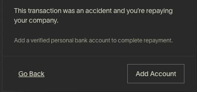 Accidental or personal charges on Ramp – Ramp