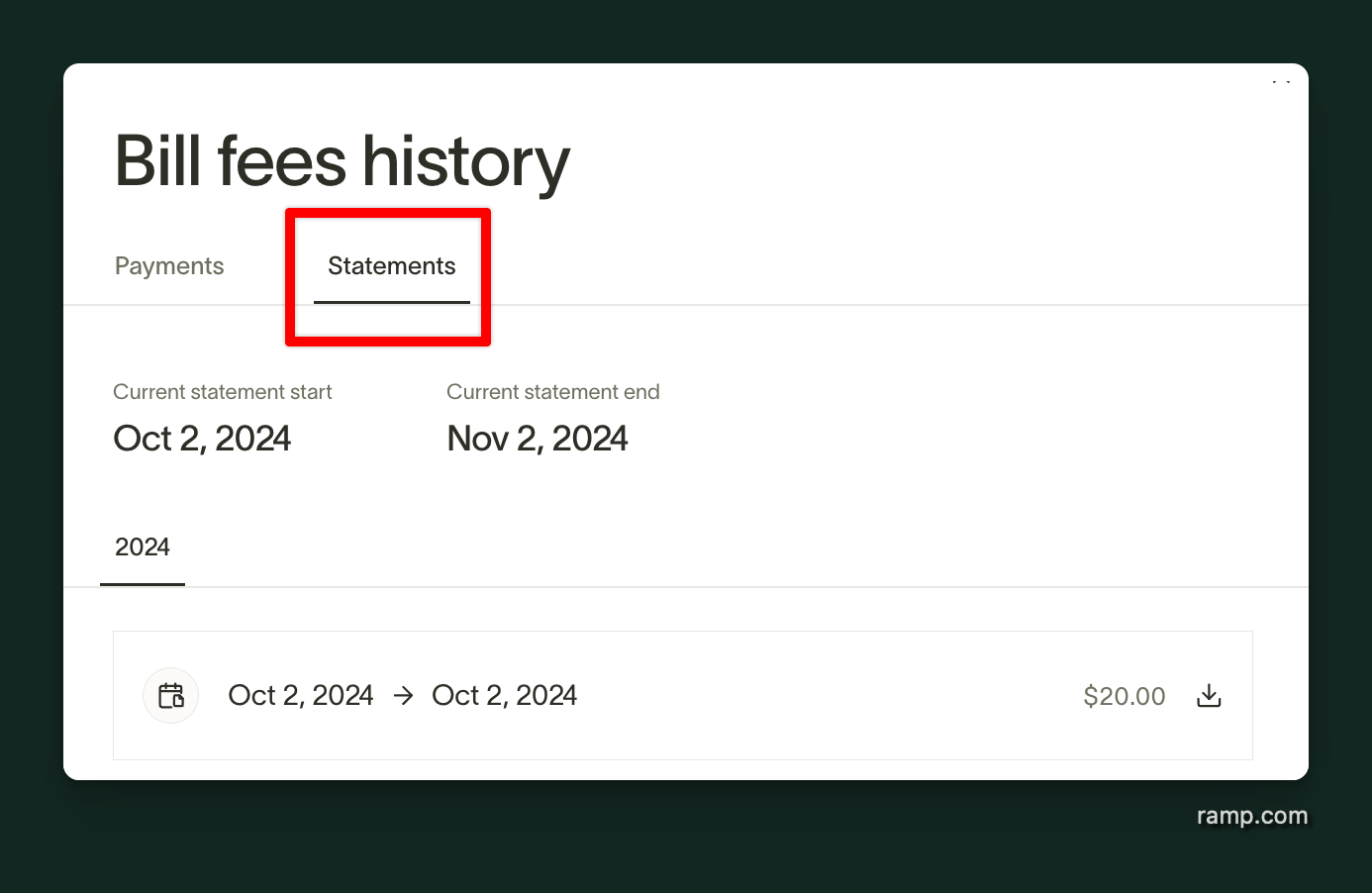 Bill Pay fees – Ramp