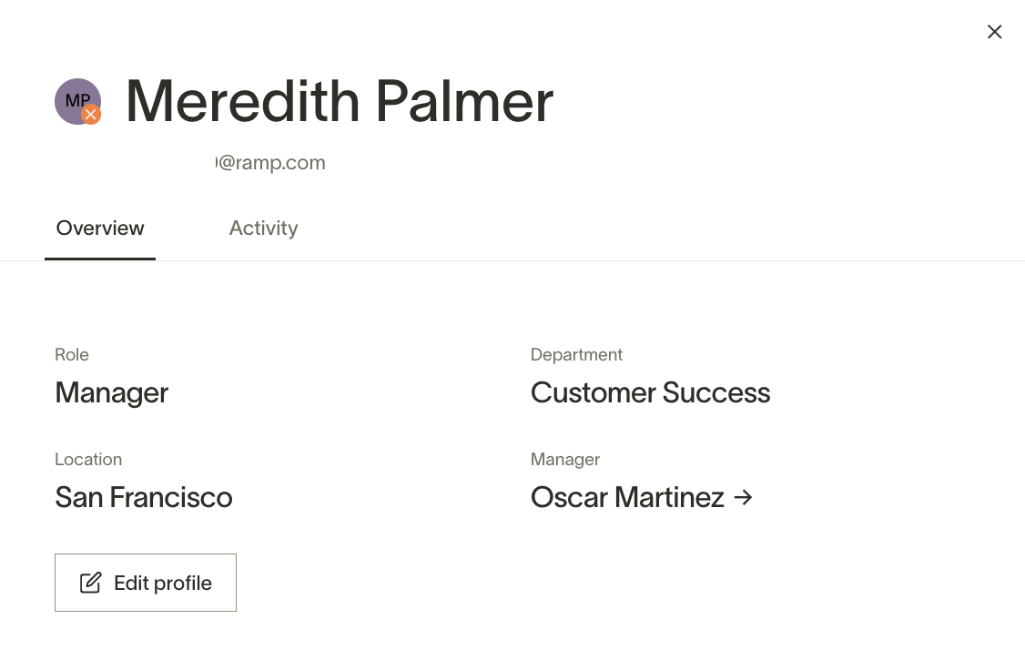 Updating user information in Ramp – Ramp