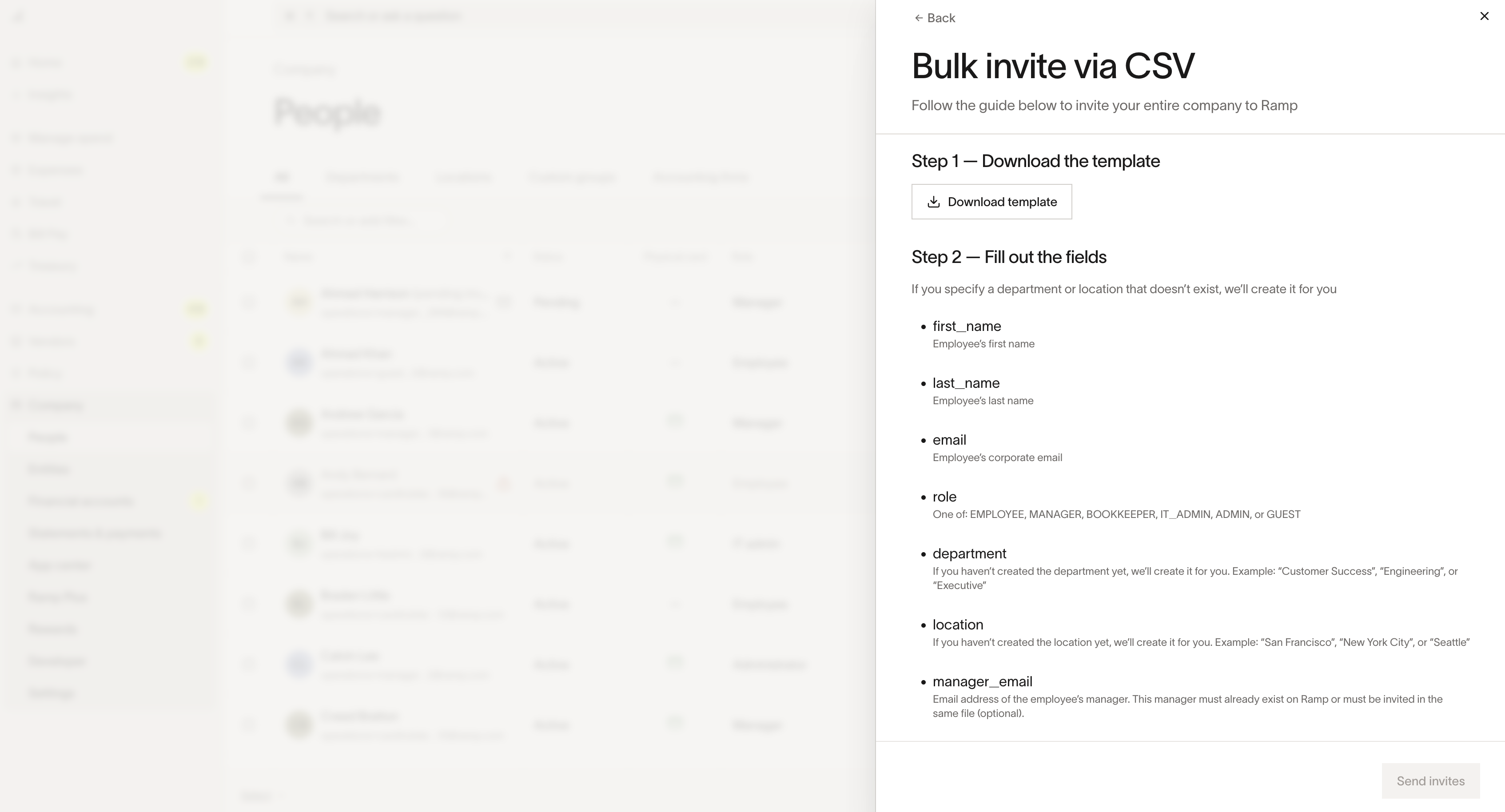 Inviting users to Ramp – Ramp