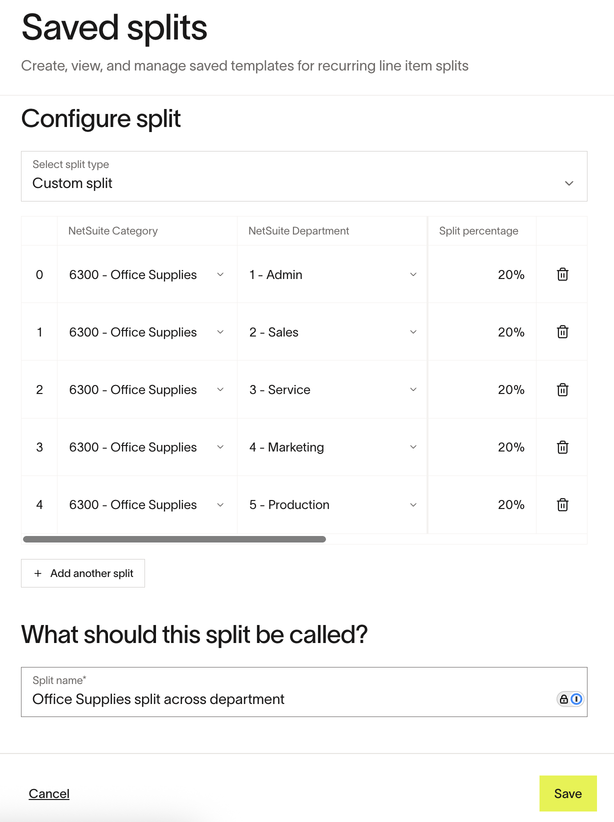 Split expense automations in Ramp – Ramp