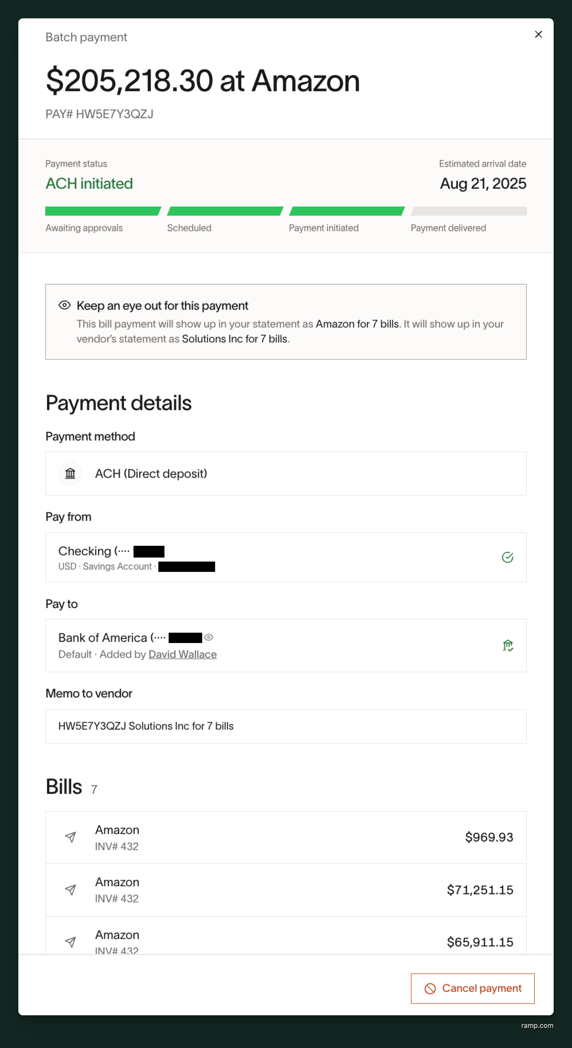 Batch payments on Ramp Bill Pay – Ramp