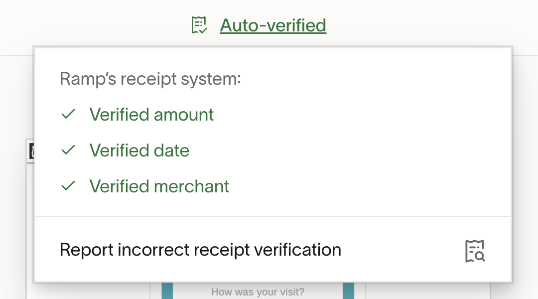 Receipt verification – Ramp