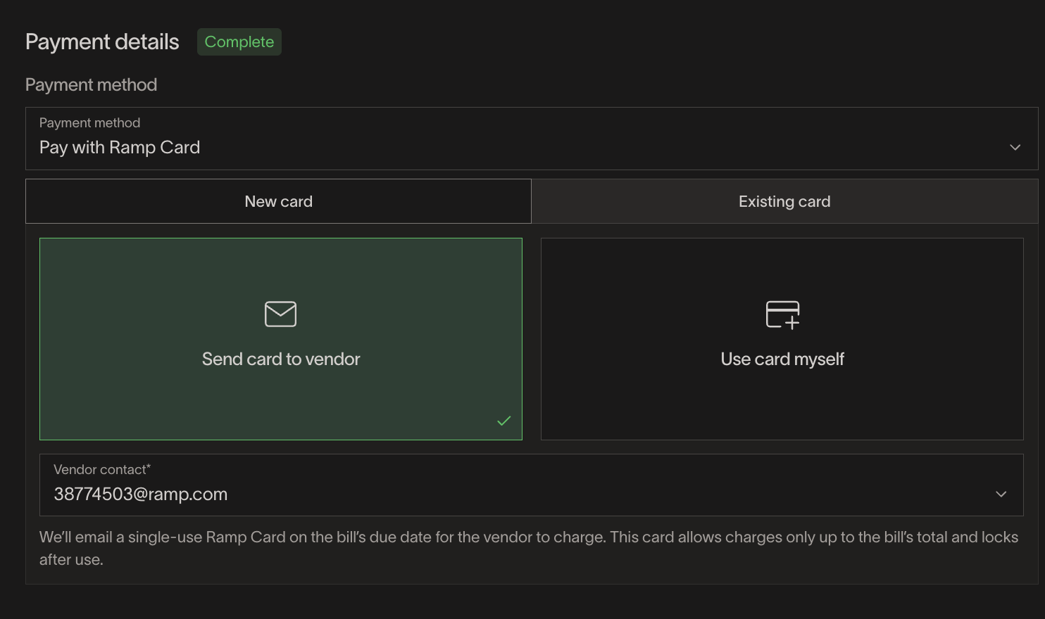 Pay Bill Pay invoices via Ramp card – Ramp