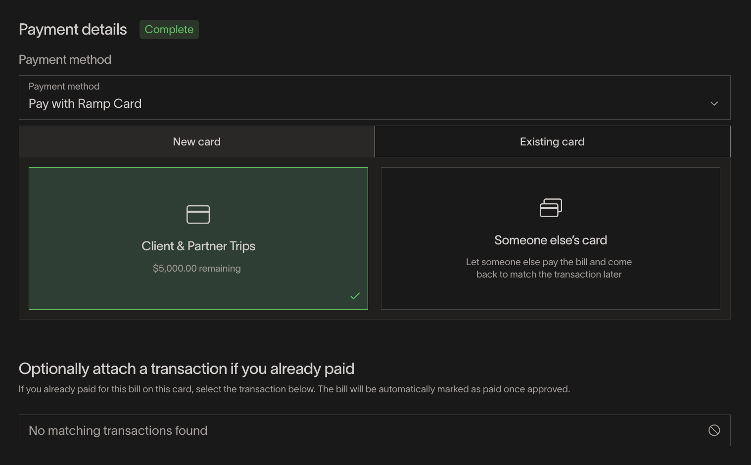 Pay Bill Pay invoices via Ramp card – Ramp