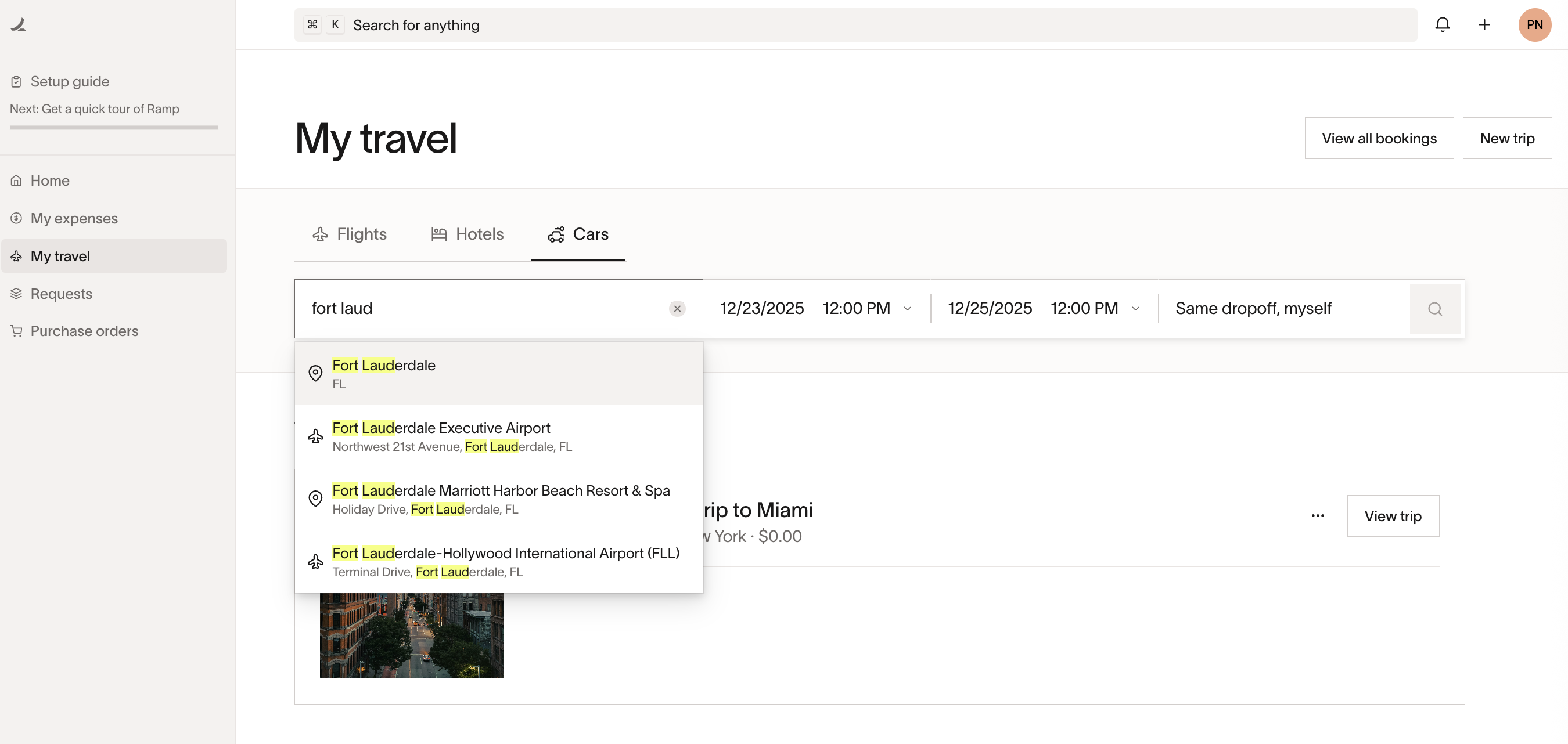 Booking travel on Ramp: Employee guide – Ramp