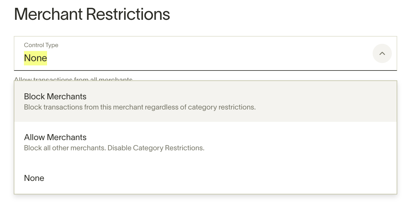 Blocking or restricting merchants on Ramp – Ramp