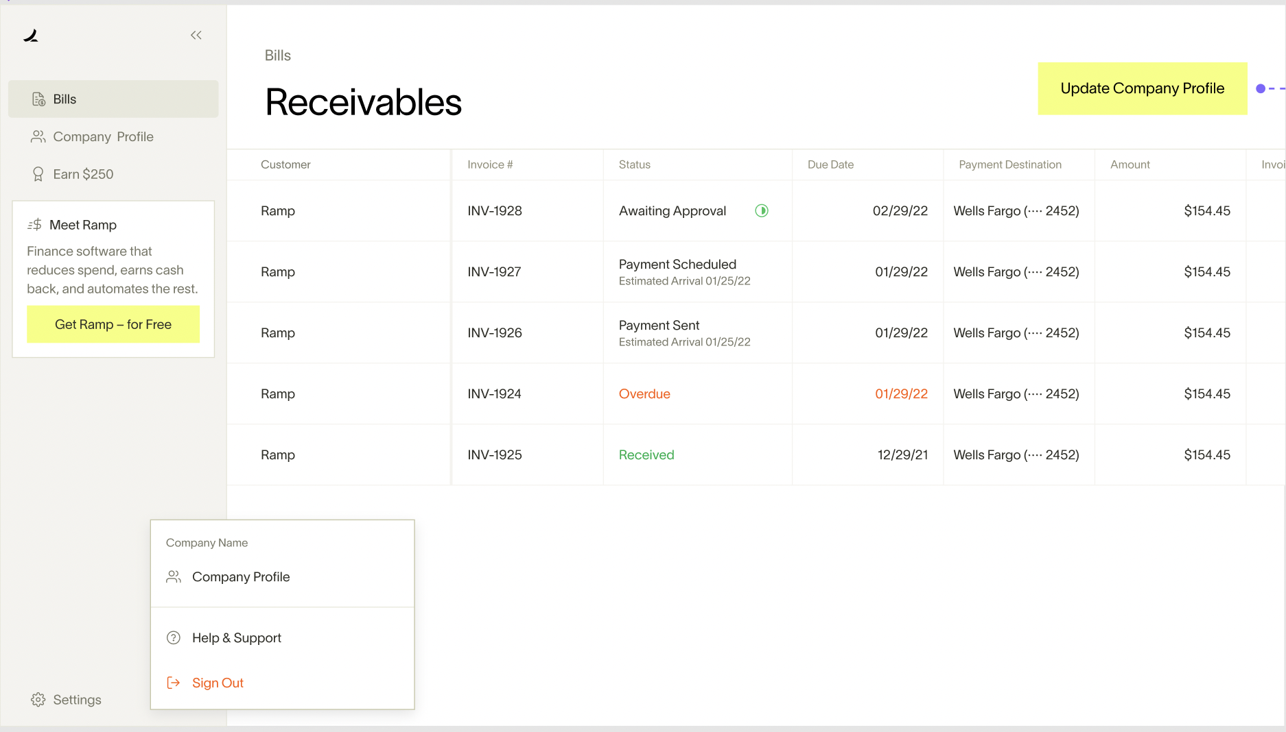 Ramp Vendor Portal – Ramp